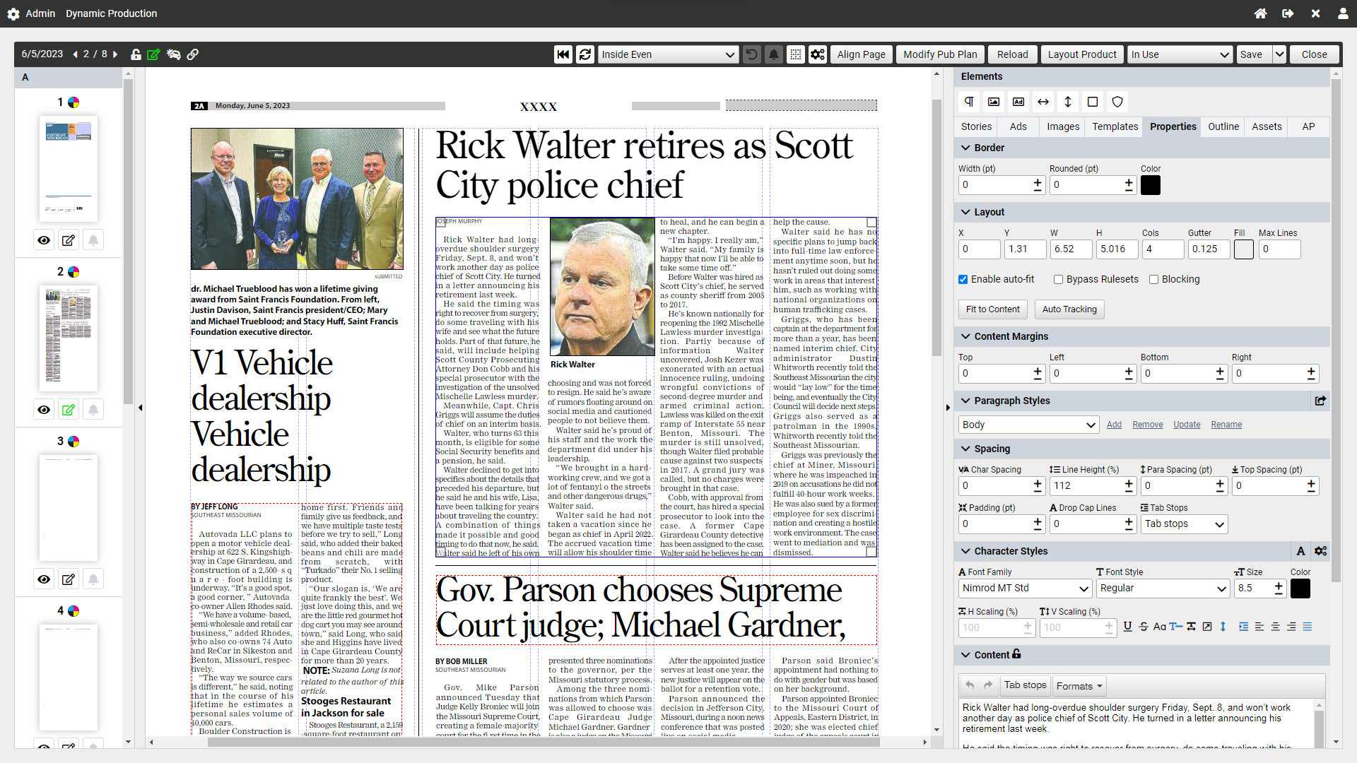 Automated Page Layout